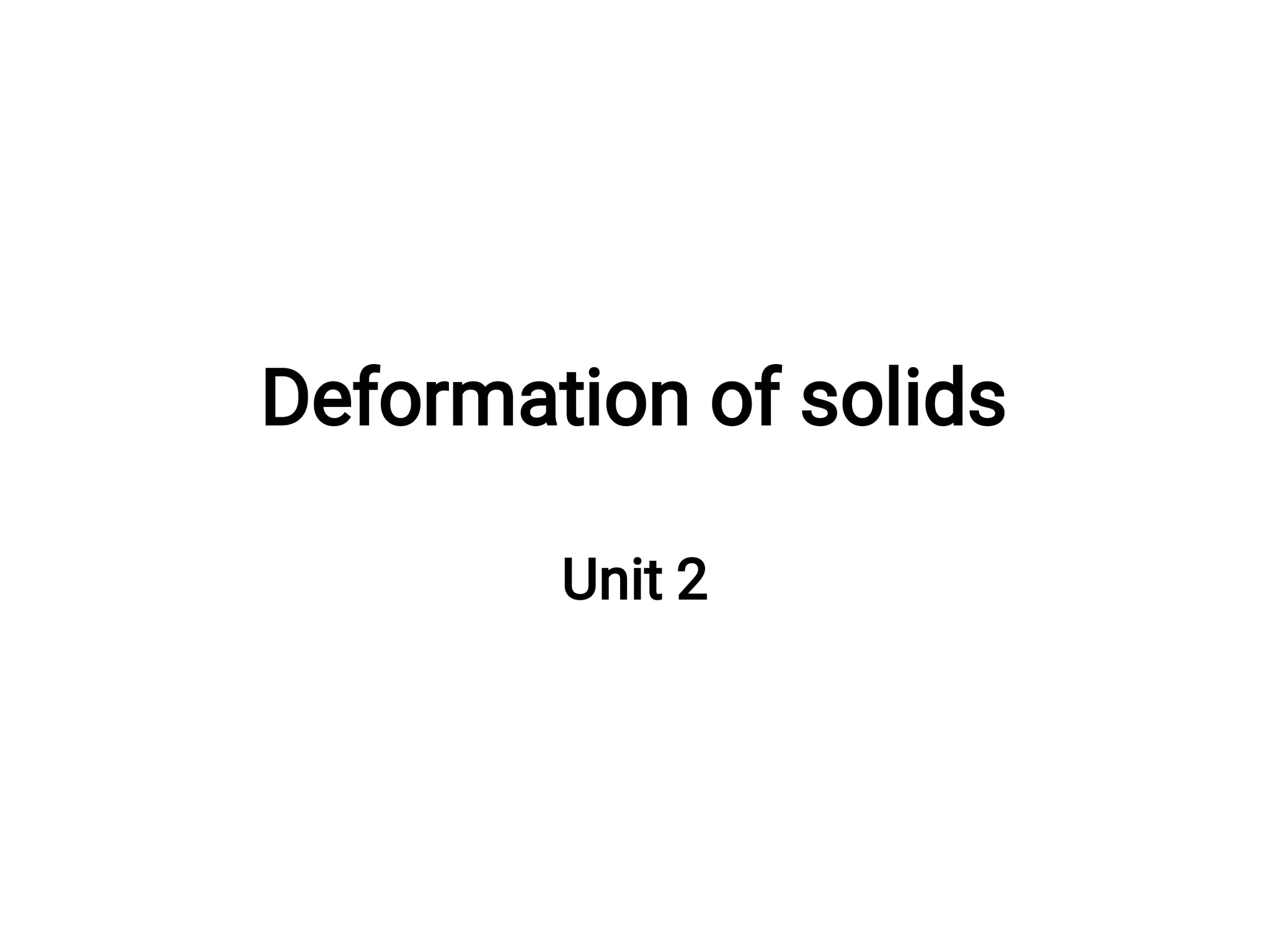 Deformation of solids (Physical Pharmaceutics) | PDF