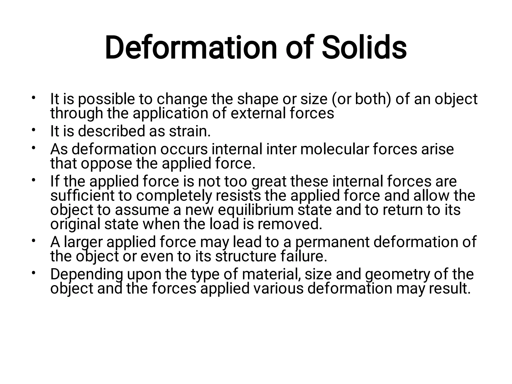 Deformation of solids (Physical Pharmaceutics) | PDF