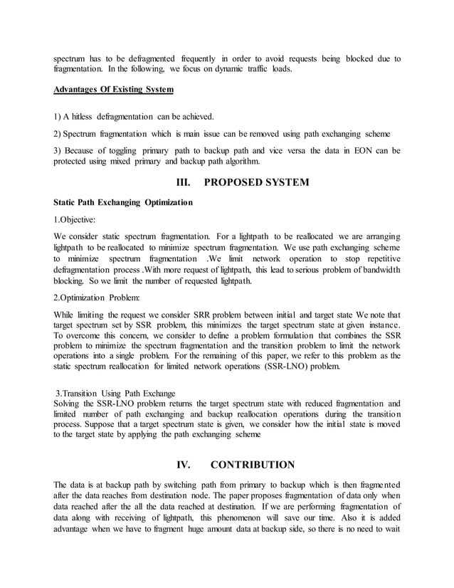 Dynamic fragmentation using path exchange scheme in EON | PDF