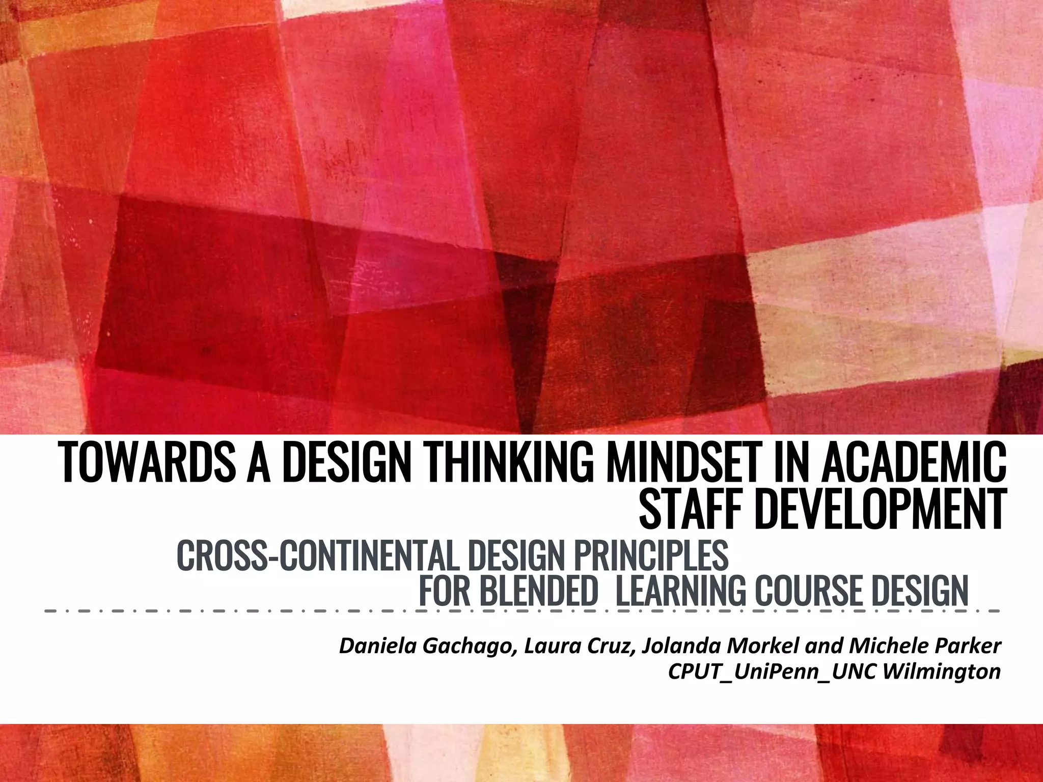 Towards a design thinking mindset in academic staff development - cross ...