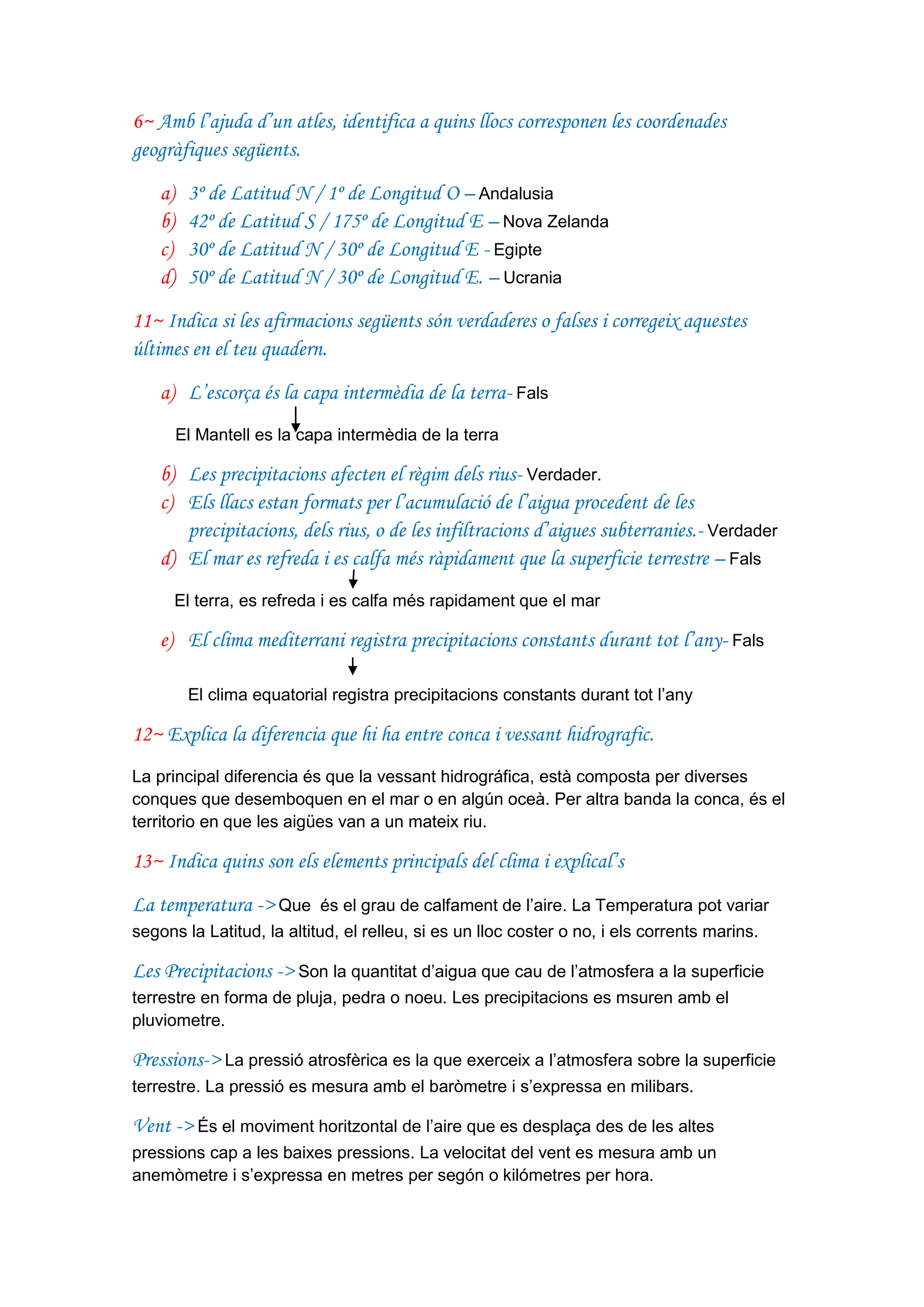 Ejercicis Geografia Tema 1 | DOCX