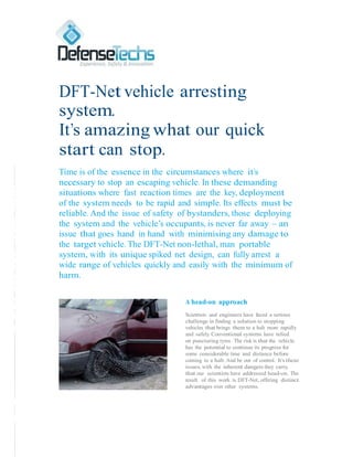 Deft net vehicle-arresting-system defensetechs | PDF | Auto Safety ...