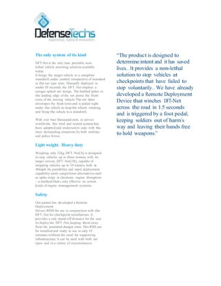 Deft net vehicle-arresting-system defensetechs | PDF | Auto Safety ...