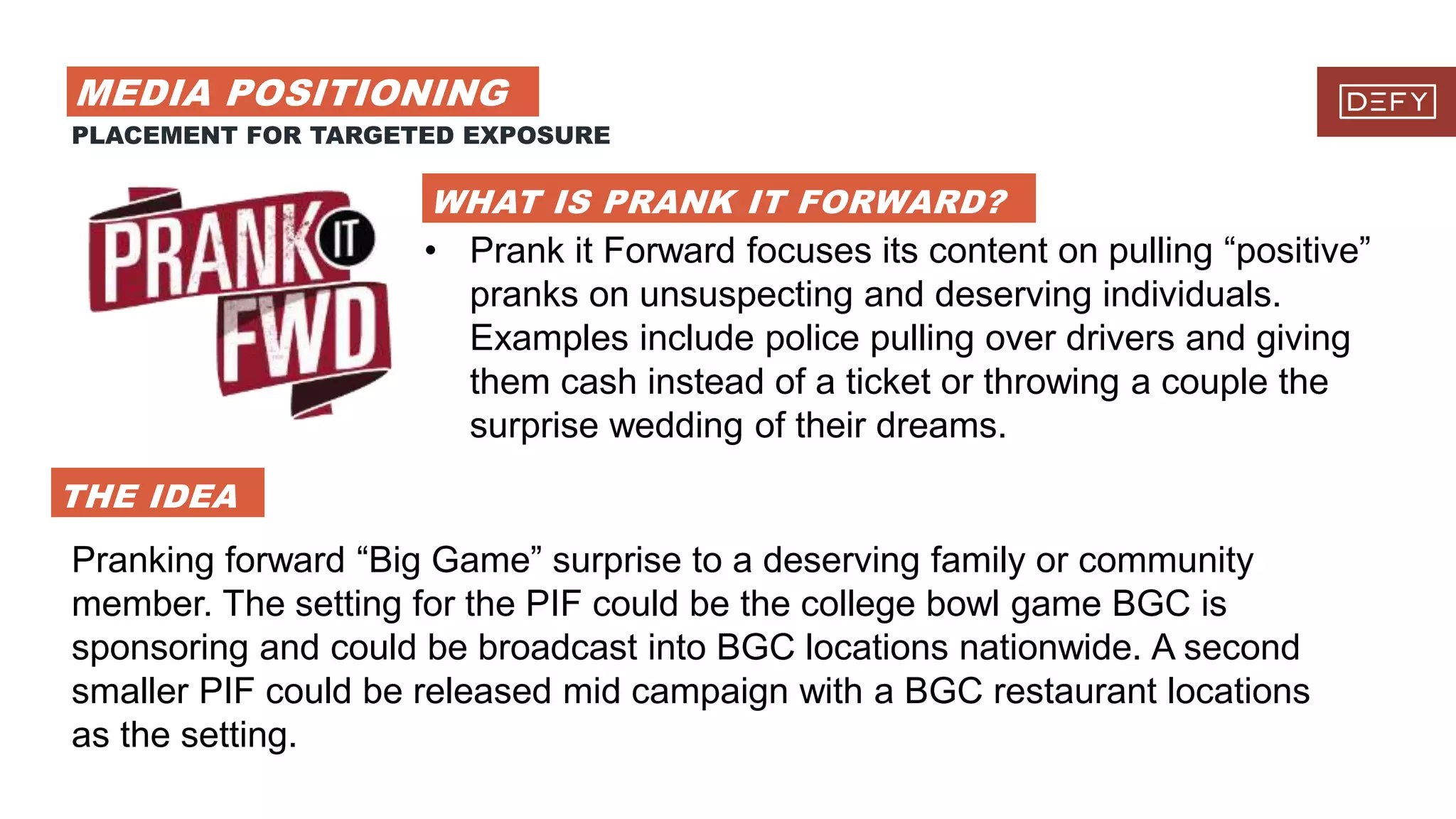 Defy proposal bgc, matt erickson | PPT