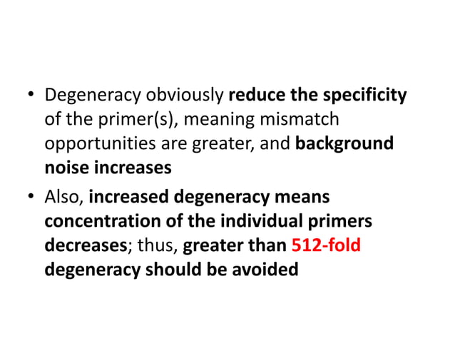 Degenerate primers | PPTX | Chemistry | Science