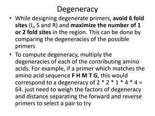 Degenerate primers | PPTX