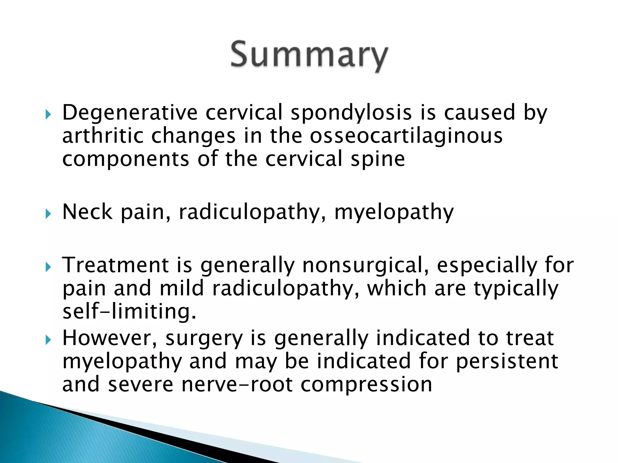 Degenerative Cervical Spondylosis | PPTX