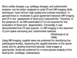 MRI IMAGING IN DEGENERATIVE SPINE DISEASES | PPTX