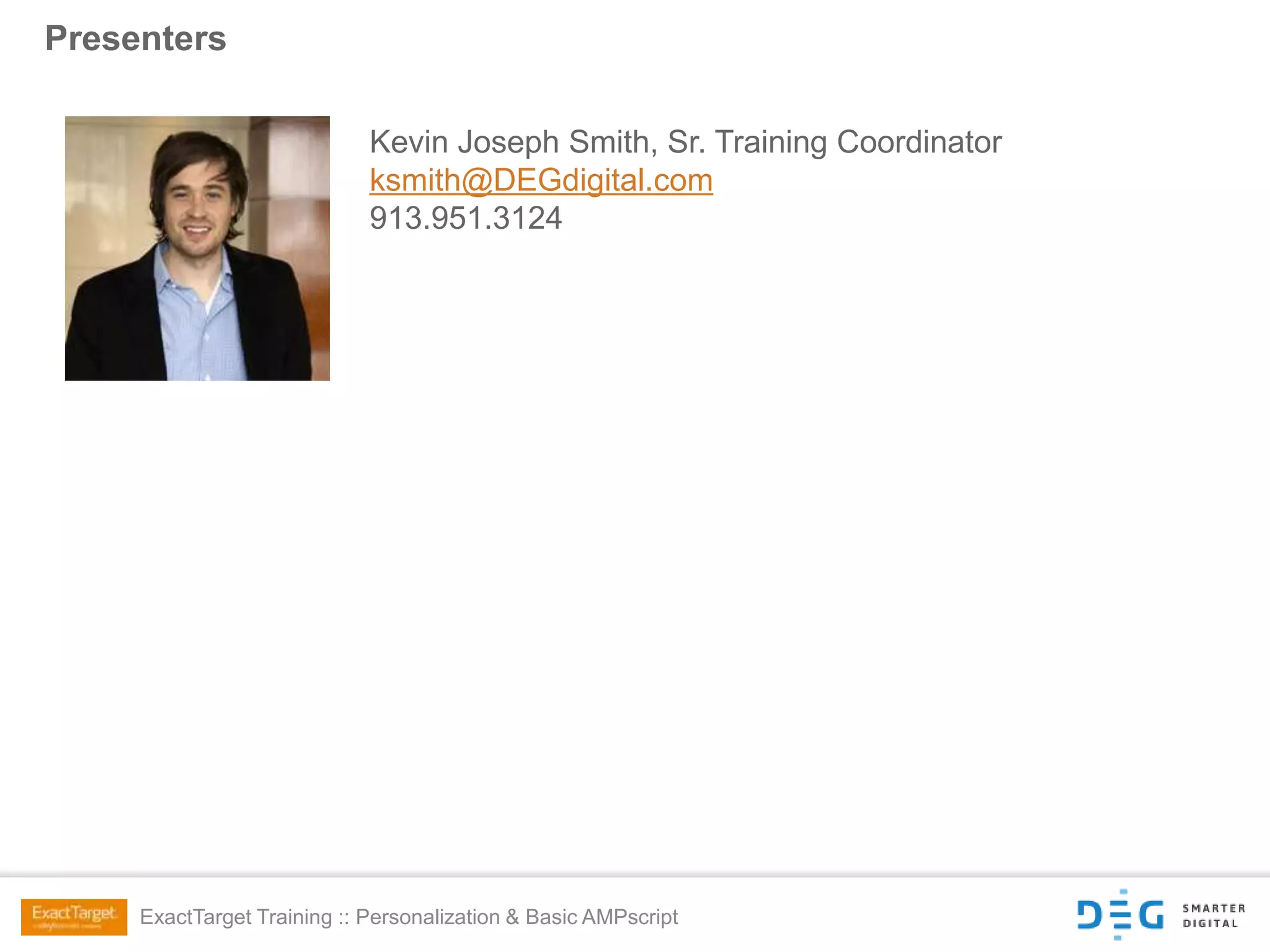 ExactTarget Training: Personalization & AMPscript | PPTX