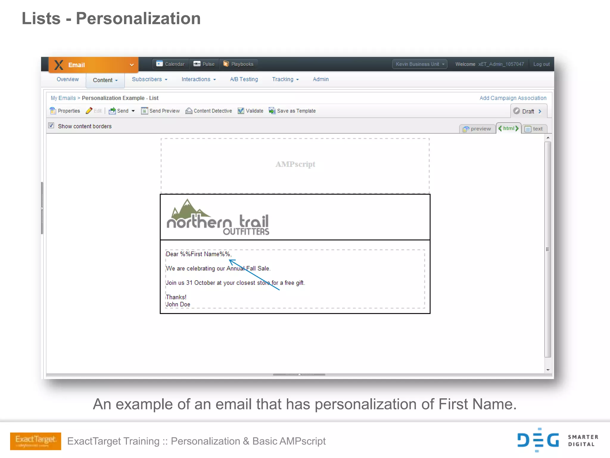 ExactTarget Training: Personalization & AMPscript | PPTX