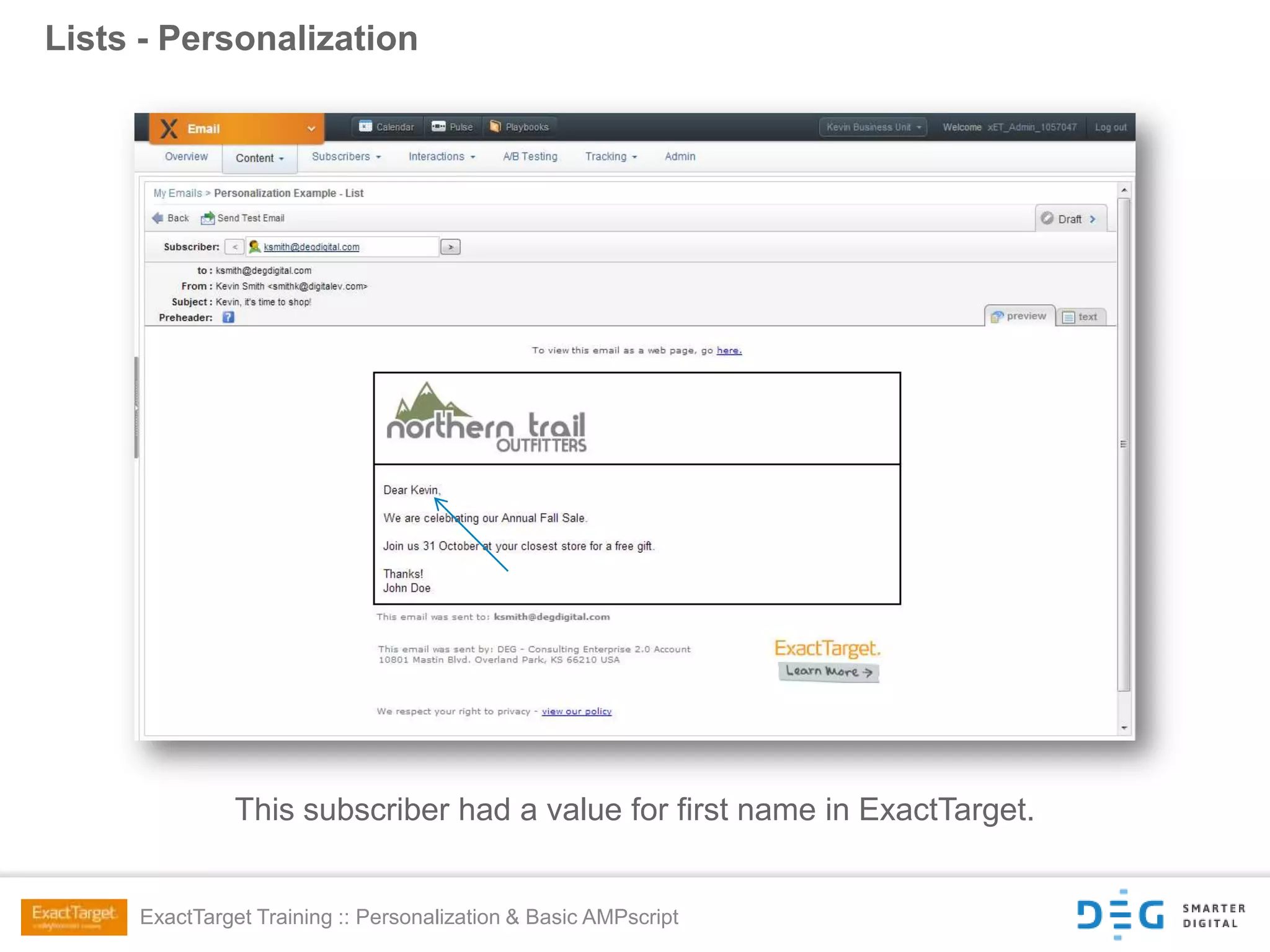 ExactTarget Training: Personalization & AMPscript | PPTX