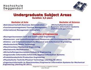 Deggendorf uas | PPT | Undergraduate Education | College Education