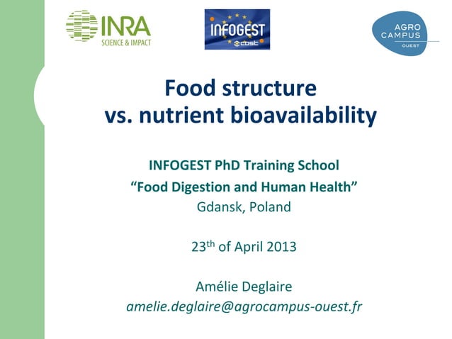 Food structure and bioavailability - INFOGEST, 2013 | PPT