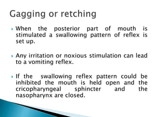 It is the process by which food is passed from oral cavity to stomach ...