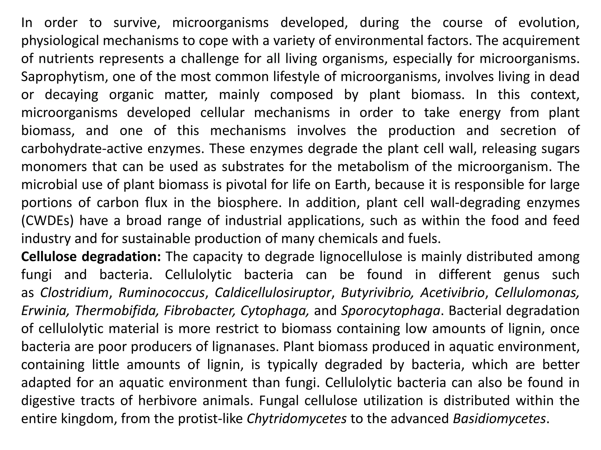 Degradation of lignin and cellulose using microbes | PPTX