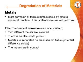 Degradation of Materials by their properties | PPT