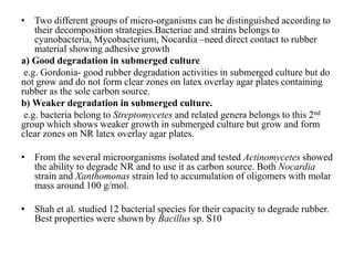 Degradation of natural rubber | PPTX