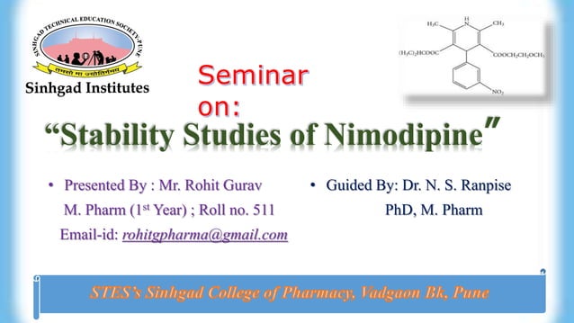 Degradation of nimodipine and stability indicating method | PPTX