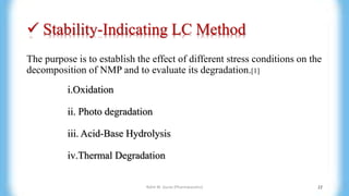 Degradation of nimodipine and stability indicating method | PPTX