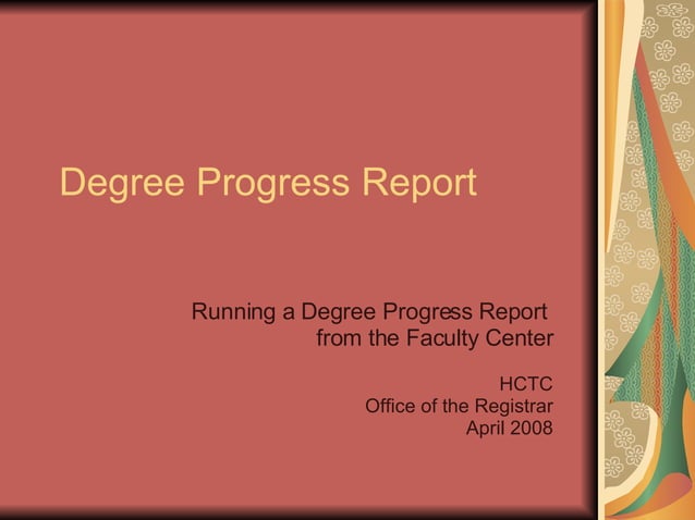 Degree Progress Report | PPT