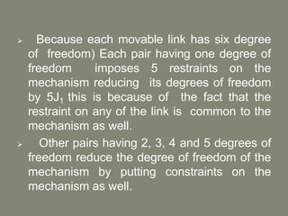 Degree of freedom of a Kinematic Mechanism | PPTX