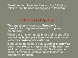 Degree of freedom of a Kinematic Mechanism | PPT
