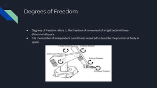 Degree of Freedom In Robots, Basics of DOF | PPTX