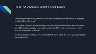Degree of Freedom In Robots, Basics of DOF | PPTX