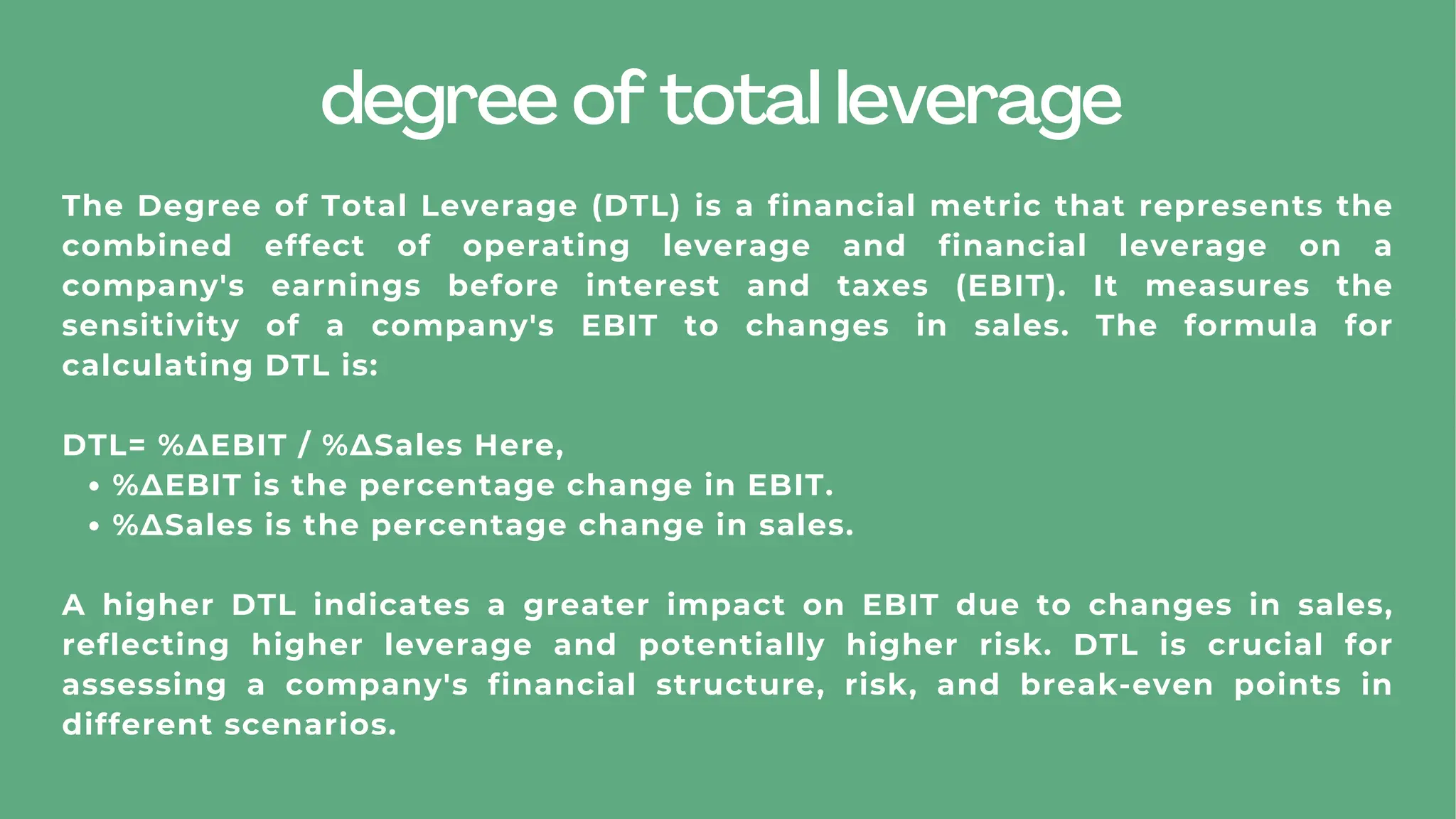 degree of total leverage Accounting presentation | PPT