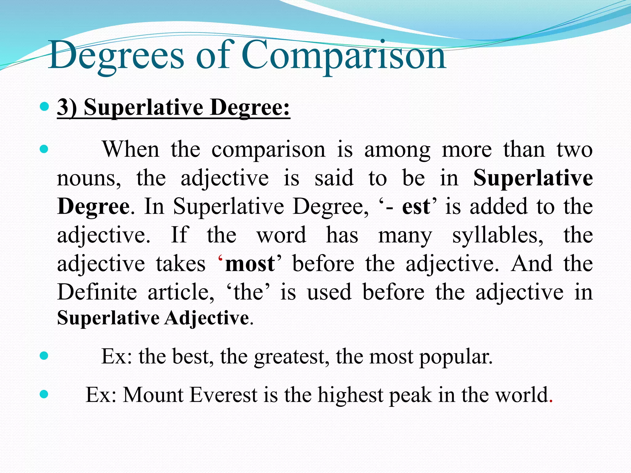 Degrees of comparision | PPTX