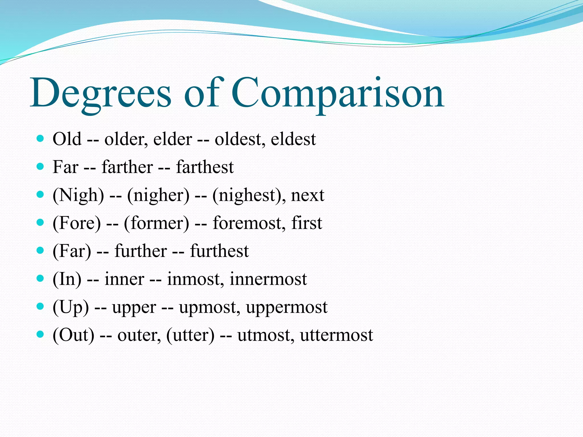 Degrees of comparision | PPTX
