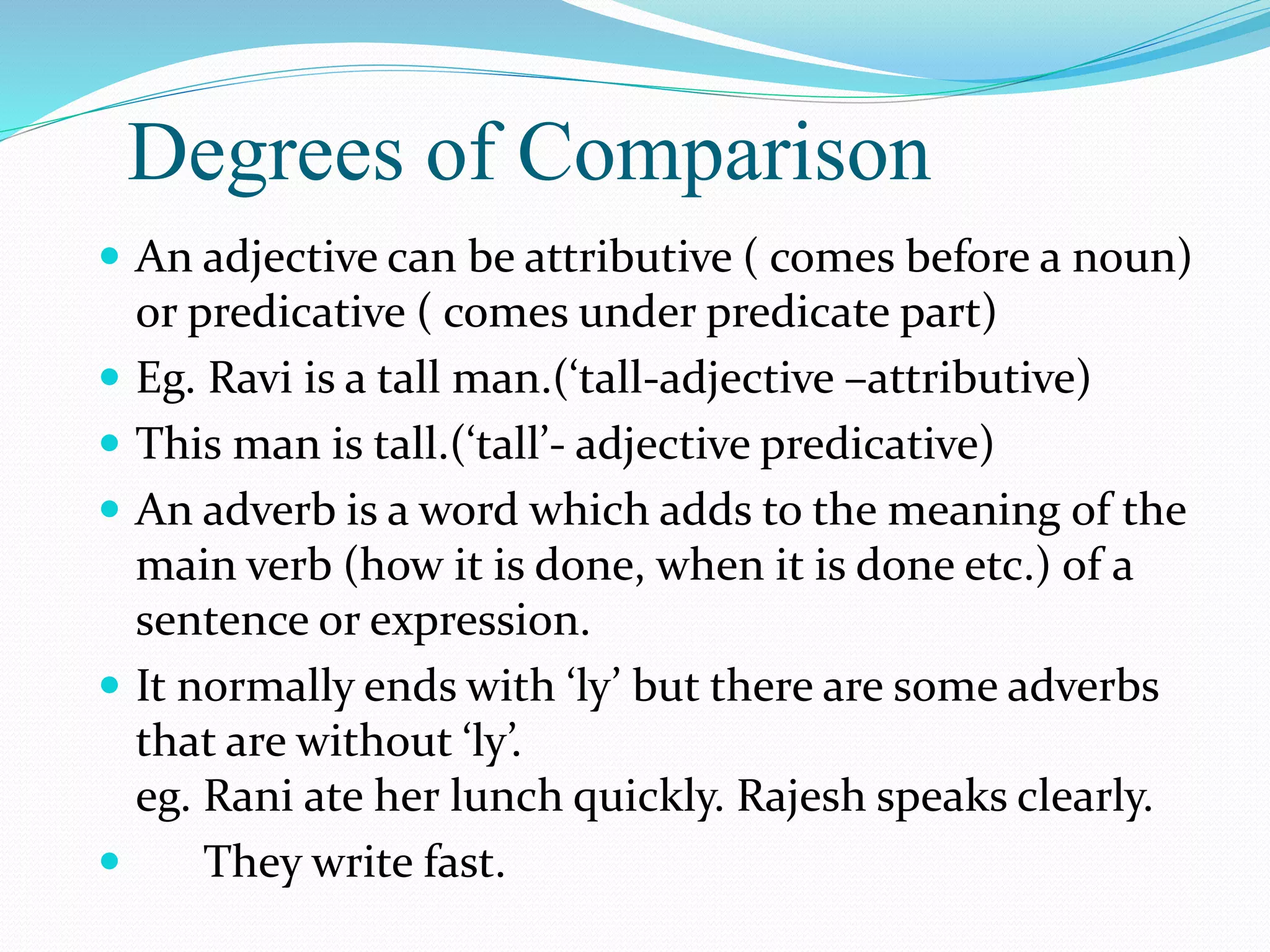 Degrees of comparision | PPTX