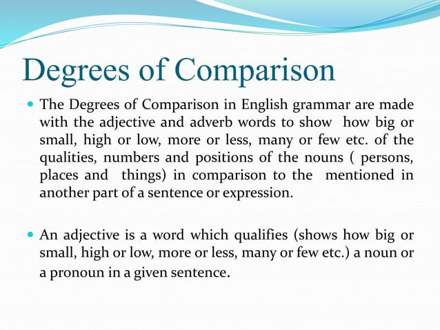 Degrees of comparision | PPTX | Food & Drink
