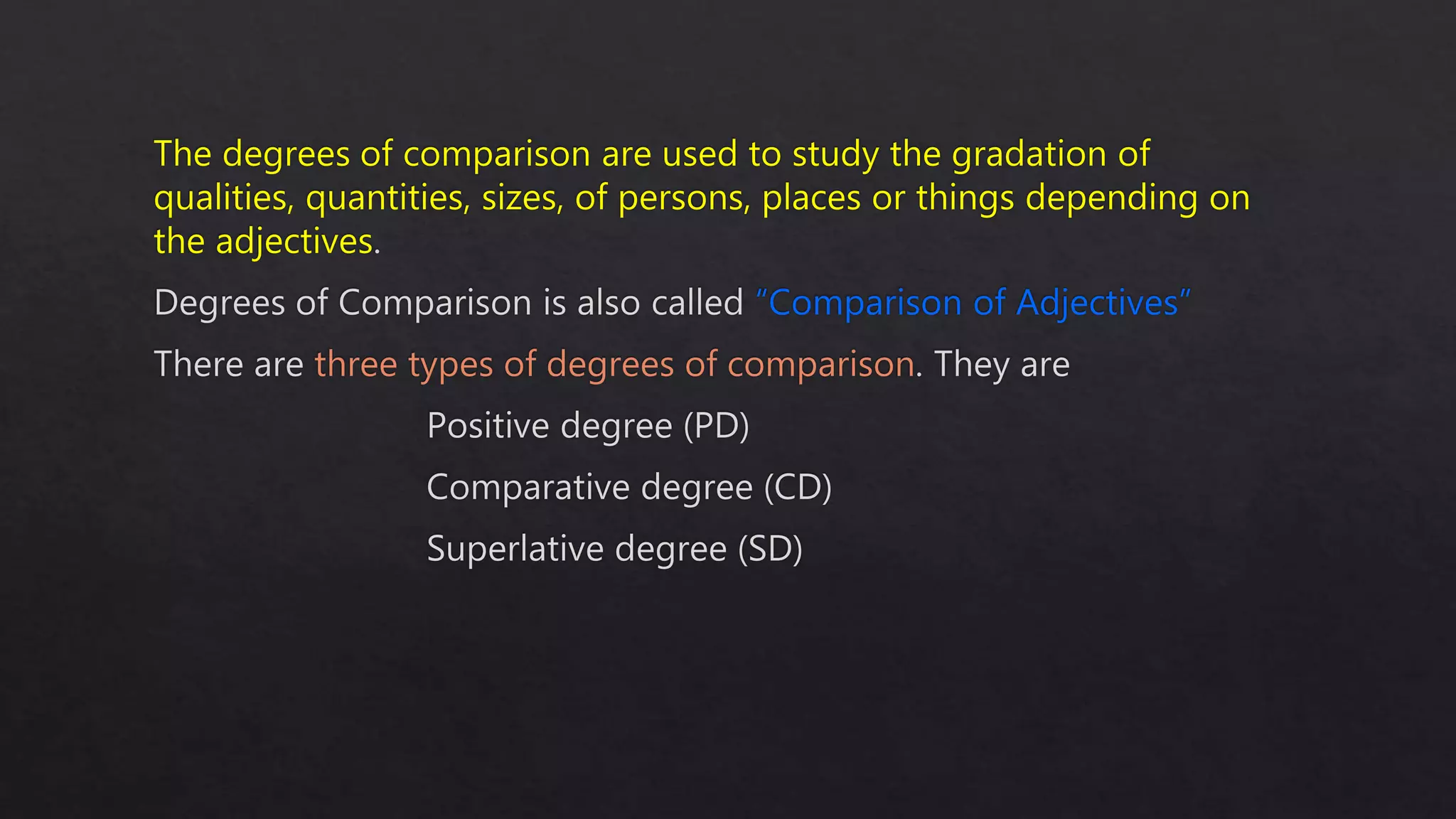 Degrees of comparison English Grammar Topic. | PPTX