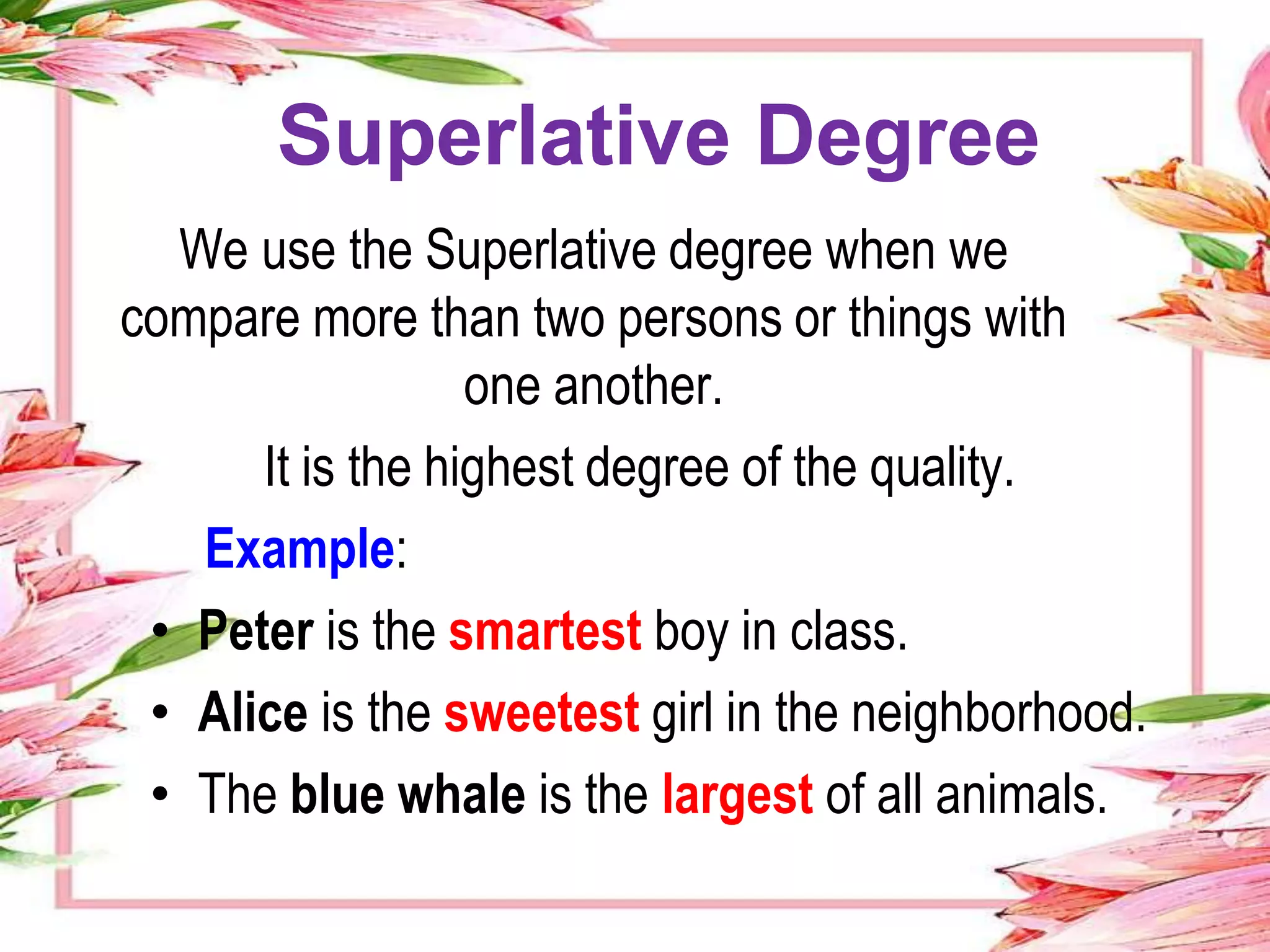Degrees of comparison adjective | PPTX