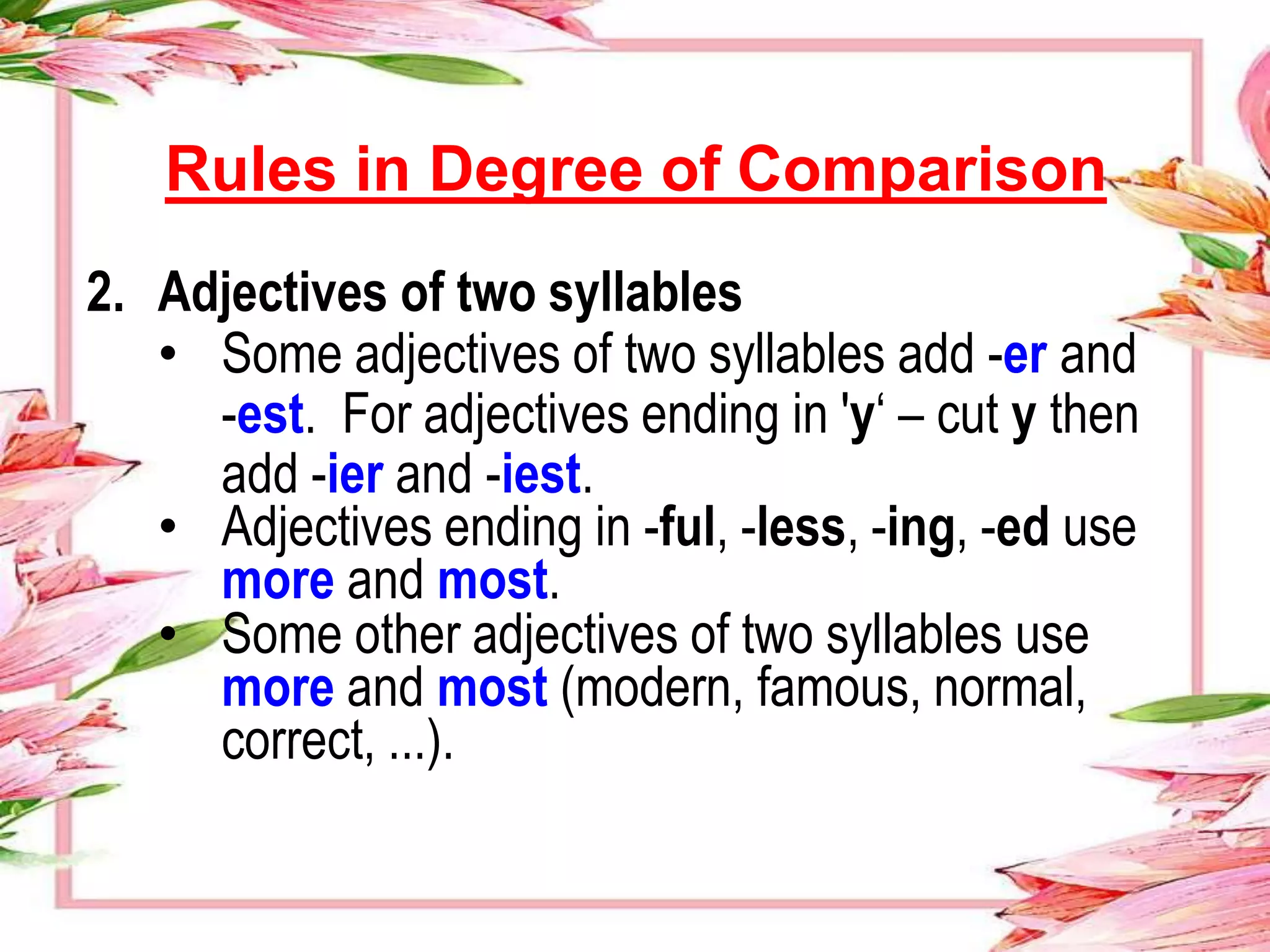 Degrees of comparison adjective | PPTX