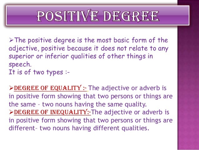 What Is Positive Degree Of Comparison - Design Talk