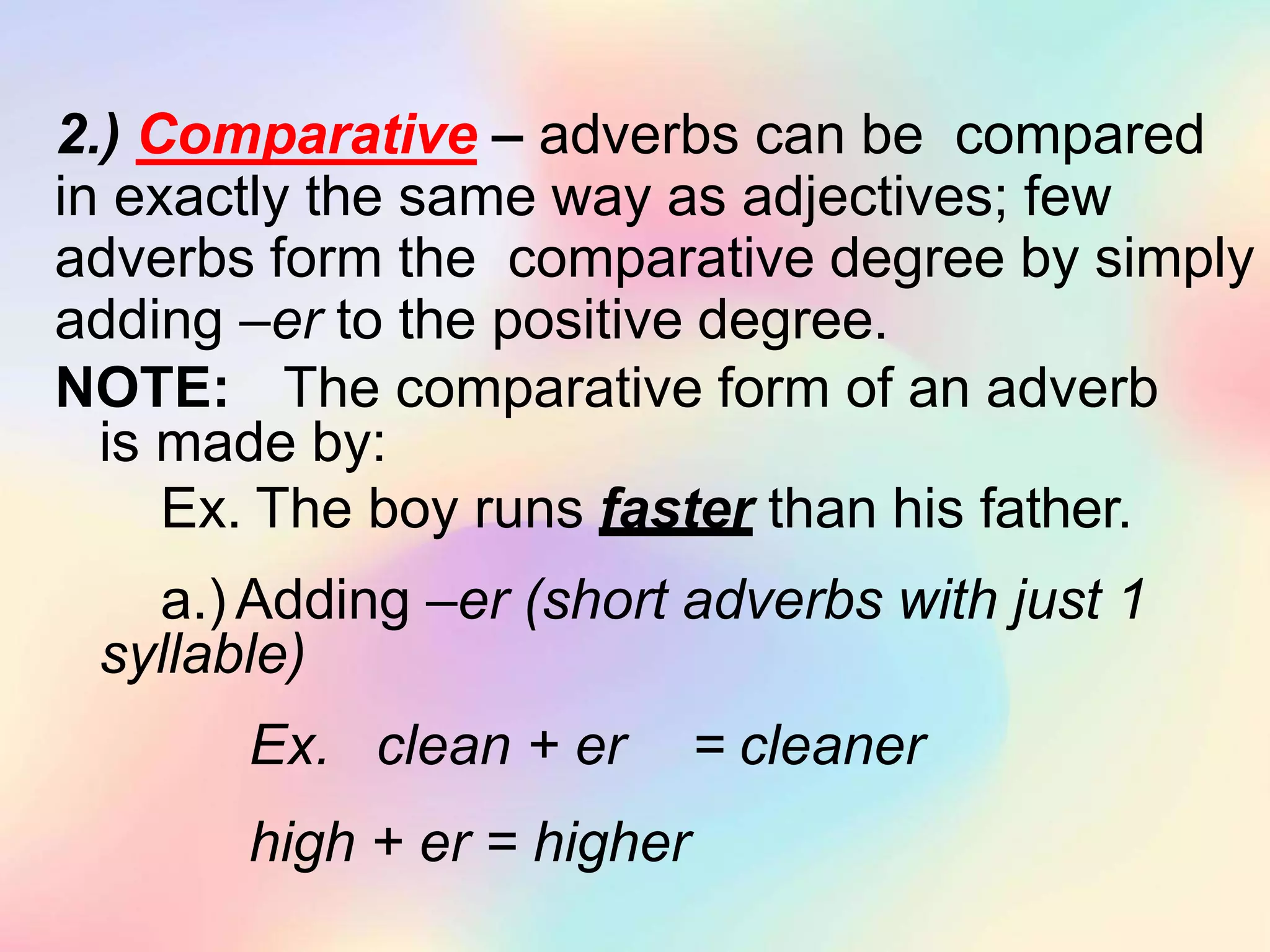 Degrees of comparison of adverbs | PPTX