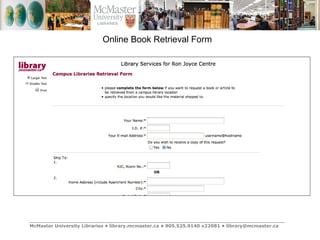 DeGroote Days Library Information Session | PPT