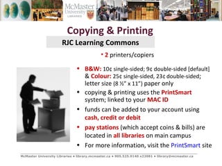 DeGroote Days Library Information Session | PPT