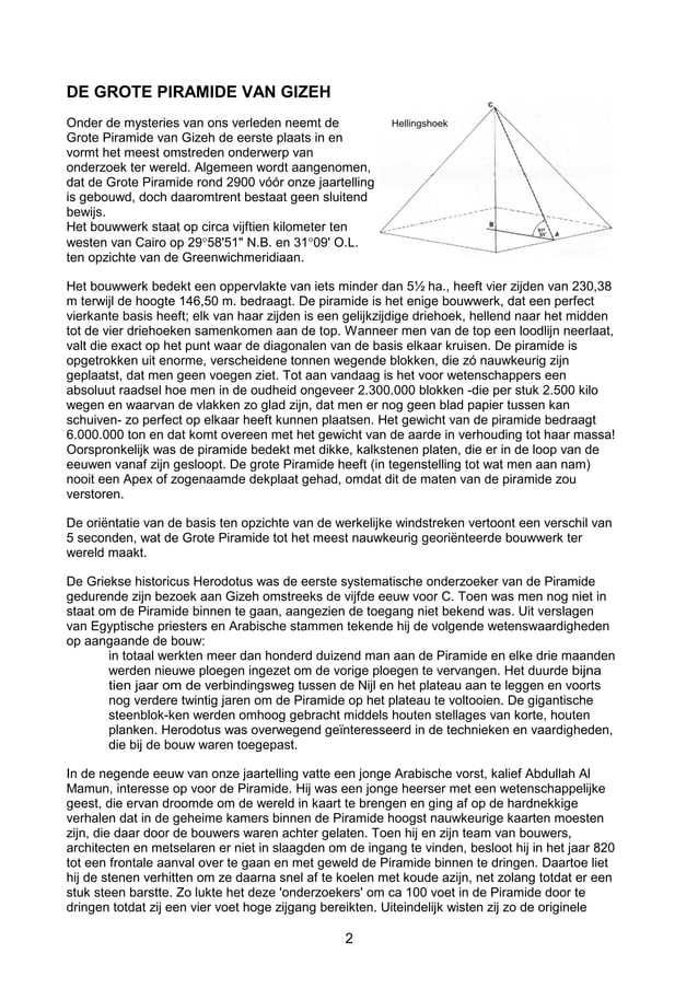 De Grote Piramide Van Gizeh | PDF