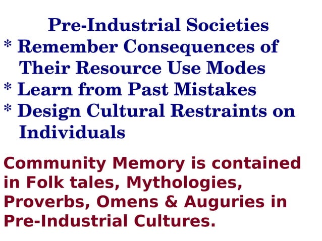 Lessons from Pre-Industrial Societies | PDF