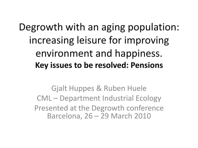 Degrowth with an aging population | PPT