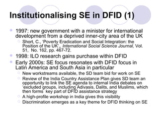 DFID and Social Exclusion: the Use and Otherwise of a Concept in ...
