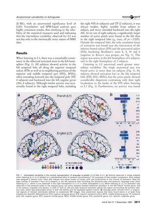 Dehaene dmcppmll 1997_anatomical_variability_first_&_second_languages.neuroreport | PDF