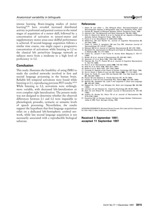 Dehaene dmcppmll 1997_anatomical_variability_first_&_second_languages.neuroreport | PDF