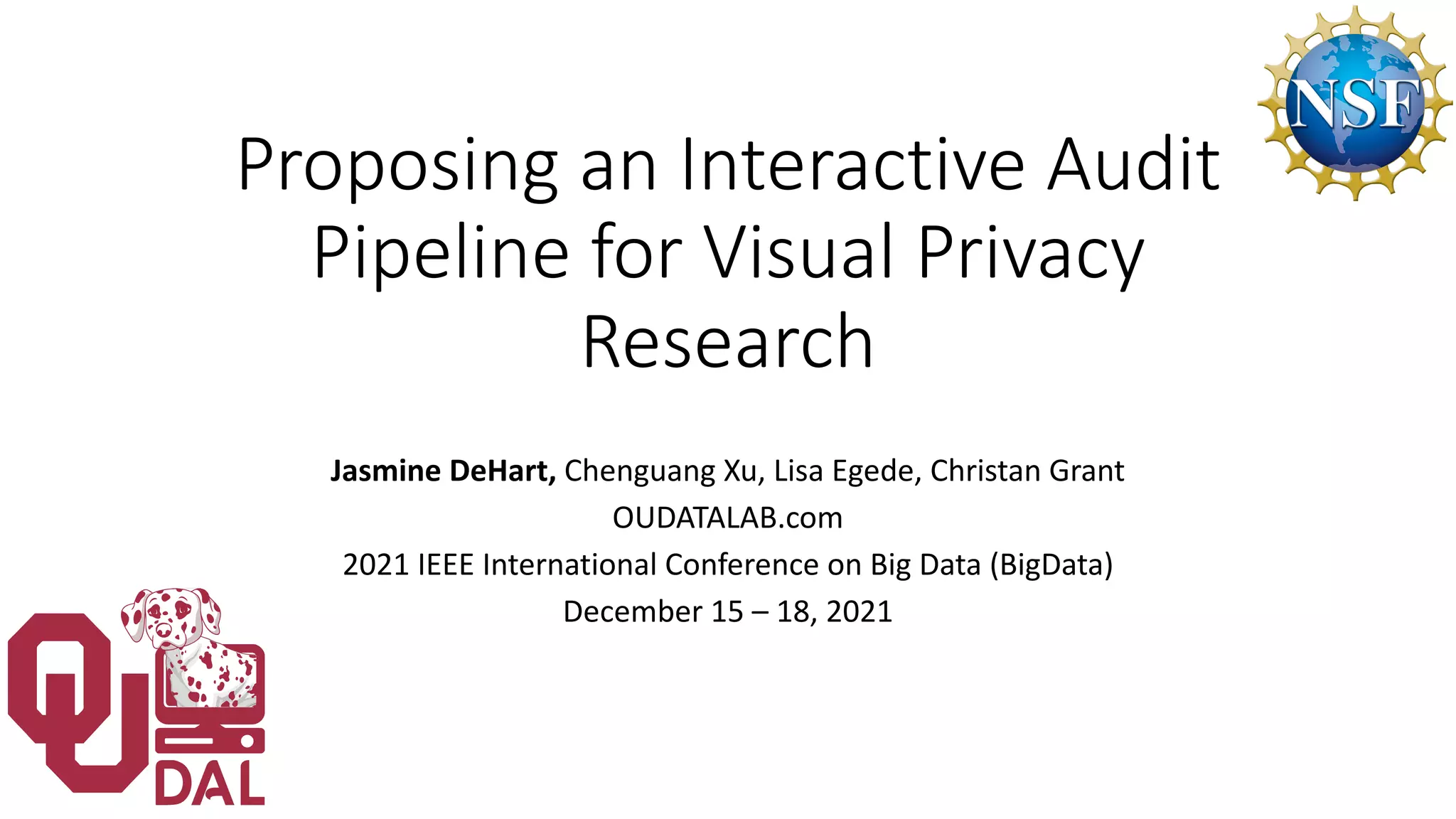 Proposing an Interactive Audit Pipeline for Visual Privacy Research | PPT