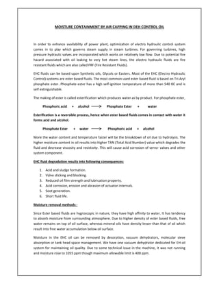 Deh oil moisture management | PDF