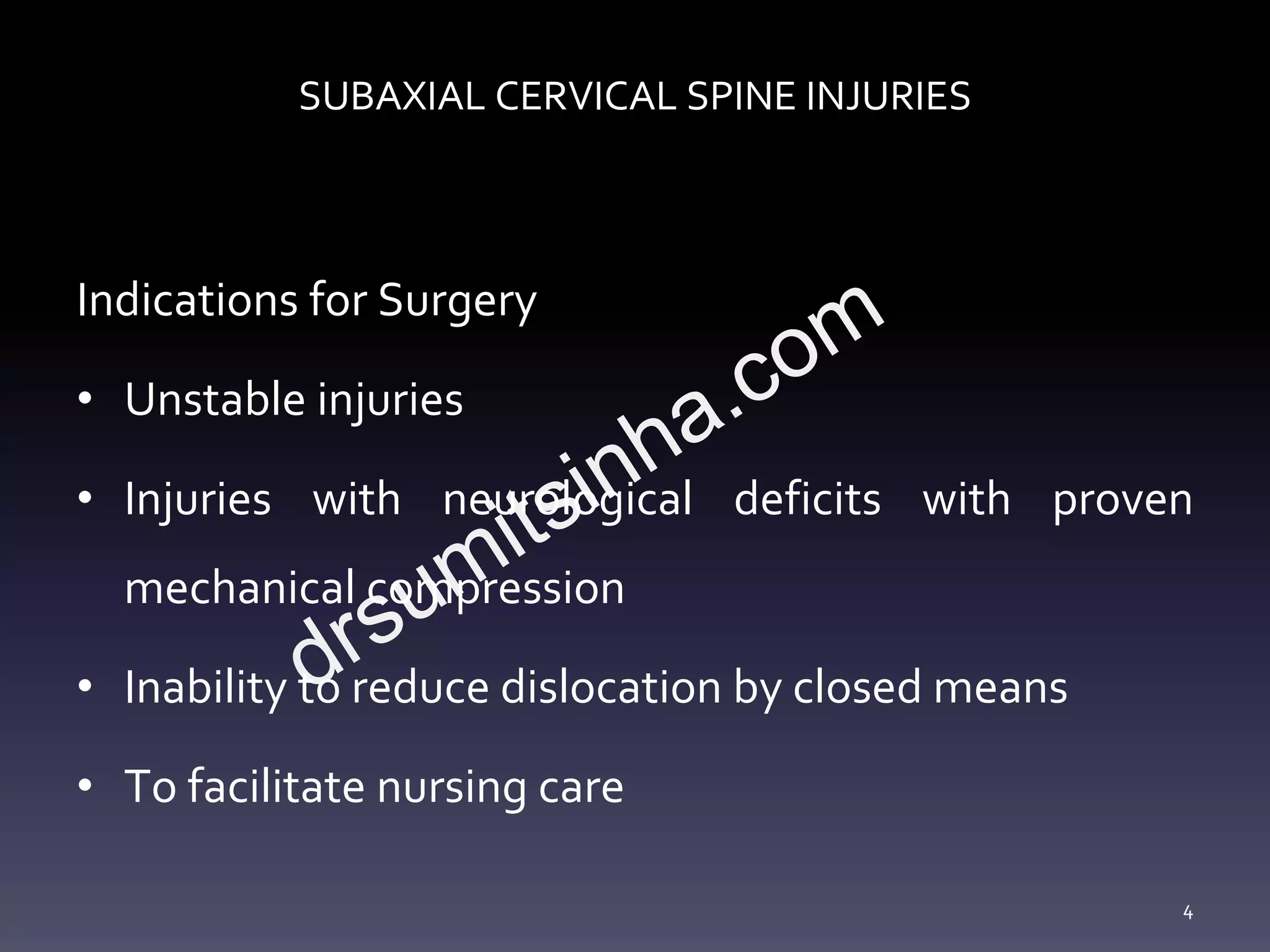 Subaxial Cervical Spine Injuries | PPTX