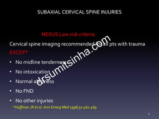 Subaxial Cervical Spine Injuries | PPTX